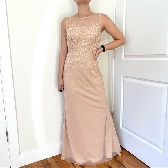 JS Collections | Dresses | Js Collections Beaded Mesh Sleeveless Gown ...